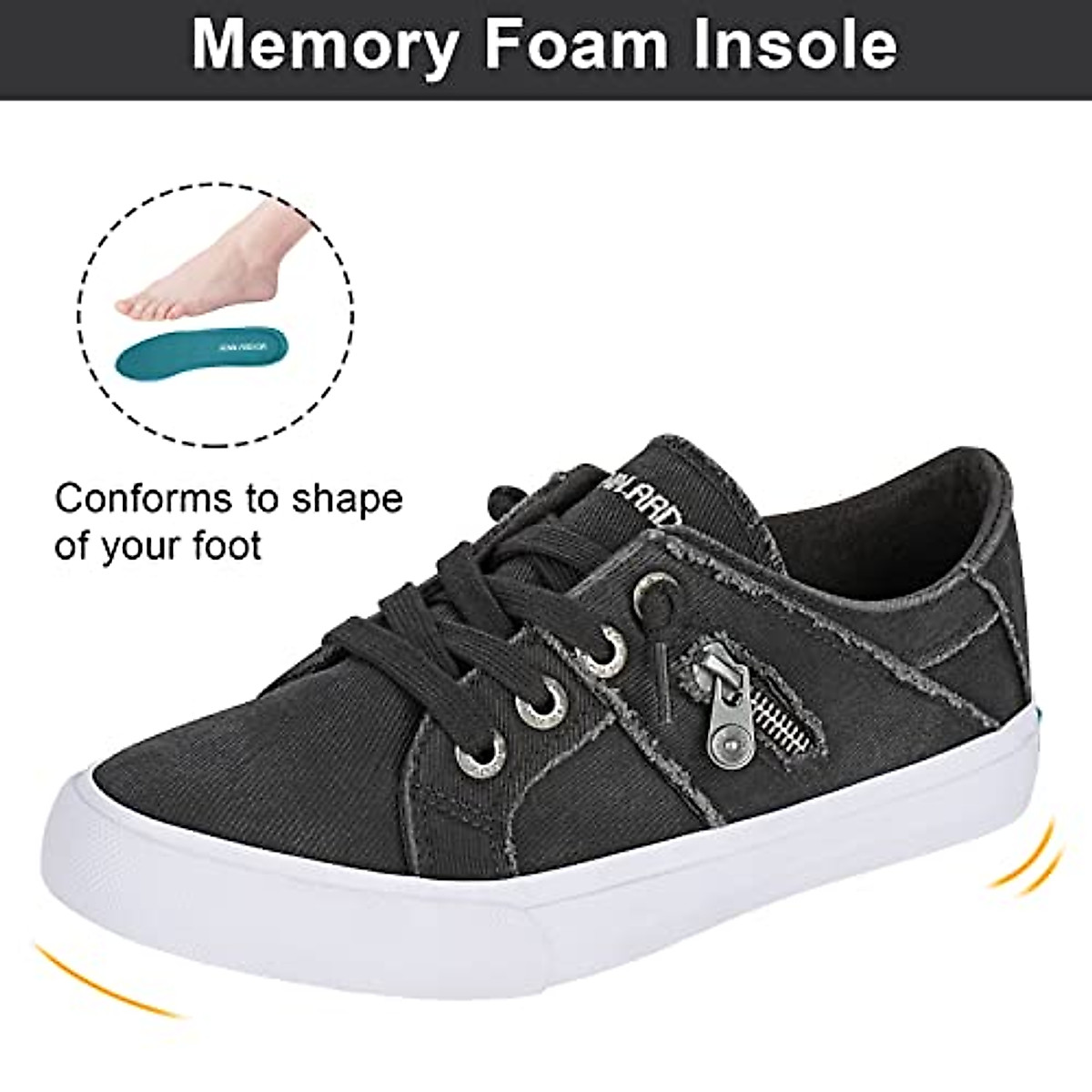 JENN ARDOR Women’s Fashion Sneakers Slip On Shoes Women Sneakers Canvas Shoes Womens Tennis Comfortable Walking Flats for Womens Casual Shoes