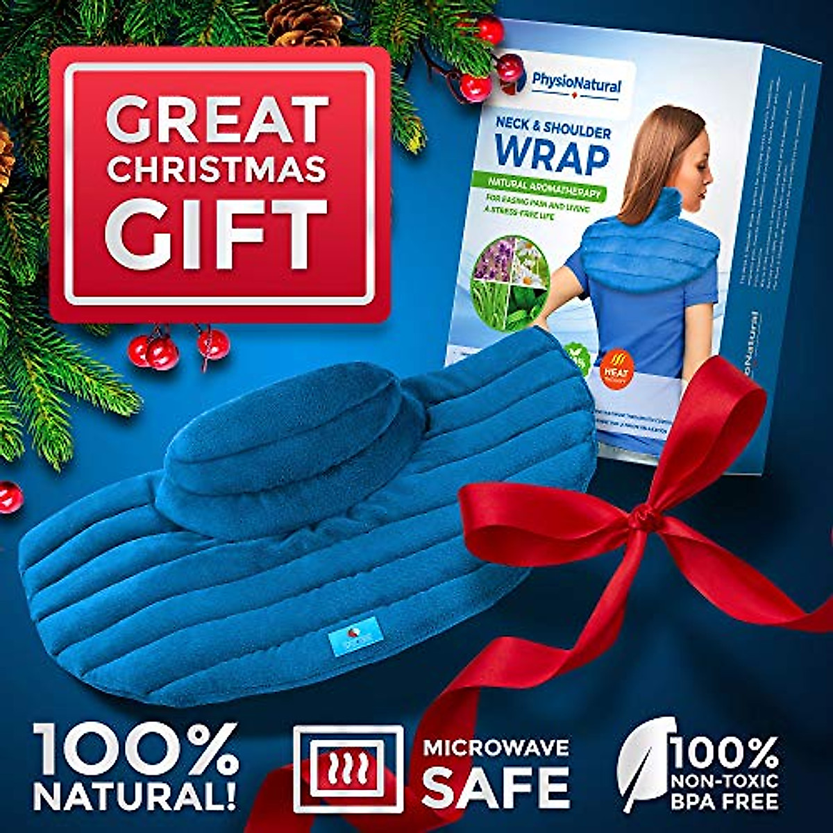 Weighted Neck and Shoulder Wrap - Instant Relief for Tension and Stress, Migraines, Headaches, Aches, Spasms, Arthritis, Stiffness - Deep, Penetrating Muscle Relaxation with Herbal Aromatherapy