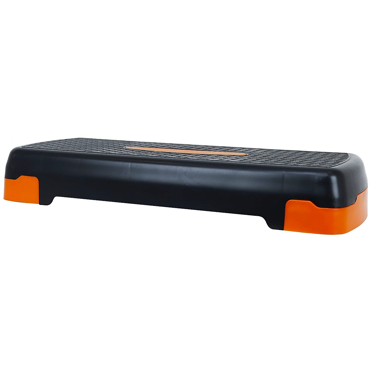 Fitvids Adjustable Workout Aerobic Stepper Step Platform Trainer, 27-Inch, Black/Orange