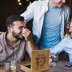 Personalized Whiskey Stone Gift Set - Custom Engraved Drink Stones Box