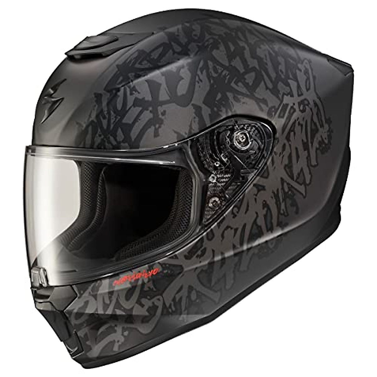 ScorpionEXO R420 Grunge Full Face Polycarbonate Intergrated Bluetooth Speaker Pockets DOT Approved Unisex Adult Motorcycle Helmet (Phantom - 2X-Large)