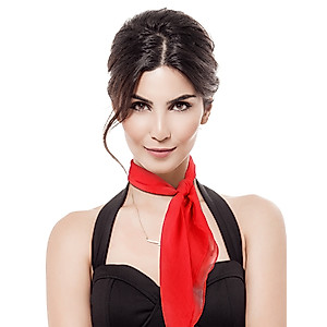 SATINIOR Chiffon Scarf Women Square Handkerchief Lightweight Satin Ribbon Scarf Retro Neck Scarf