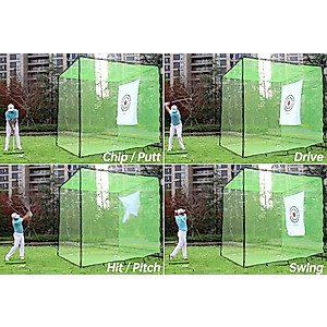 Golf Practice Hitting Nets for Backyard Driving Indoor Use Heavy Duty Practice Golf Driving Nets for Backyard Premium Portable Golf Impact Nets Cages with Frame and Net for Men