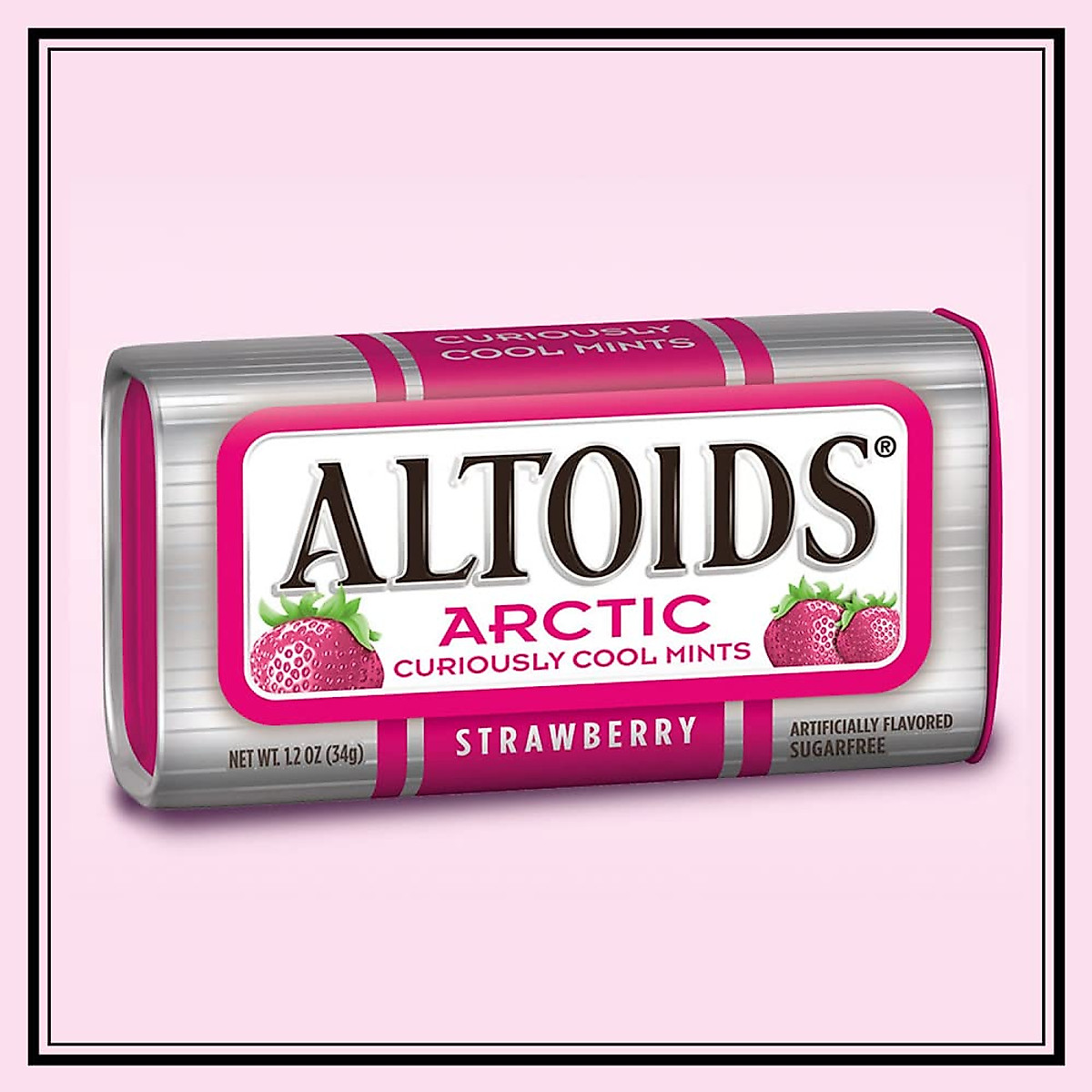 ALTOIDS Arctic Strawberry Breath Mints Hard Candy Bulk, 1.2 oz Tin (Pack of 8)