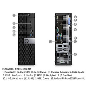 Dell 5050 SFF Desktop Intel i7-6700 UP to 4.00GHz 32GB DDR4 New 1TB NVMe SSD + 2TB HDD Built-in AX200 Wi-Fi 6 BT Dual Monitor Support Wireless Keyboard and Mouse Win10 Pro (Renewed)