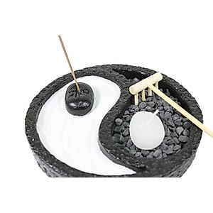 Tabletop Taiji Yin Yang Zen Garden Sand Rock Candle Incense Burner Gifr & Home Decor