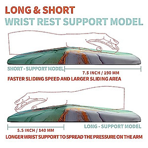 KUOSGM Large Ergonomic Mouse Pad Wrist Support, Carpal Tunnel Pain Relief Mousepad Wrist Rest, Wrist Pad for Mouse with Gel Memory Foam for Computer & Wireless Mouse(Green Gold Marble, 13x8 inch)