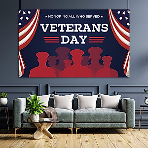 Pudodo Veterans Day Photo Booth Backdrop Honoring All Who Served Photography Background Wall Decoration