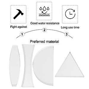 Mipcase 4pcs Optical Glass Convex Concave Lens Set Optical Glass Light Spectrum Prism Basic Physics Teaching Lens for Classroom Laboratory Supplies