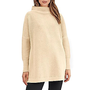 ANRABESS Women Oversized Turtleneck Sweaters 2023 Fall Trendy Long Sleeve Casual Loose Fit Baggy Chunky Rib Knit Slouchy Tunic Sweater Dress Warm Winter Clothes A277-kaqi-S Apricot