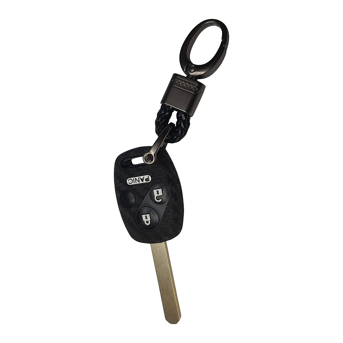 Silicone Remote Key Cover Carbon Fiber Style 3 Buttons with Keychain For Honda Vehicles