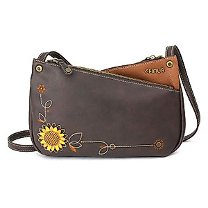 CHALA Sunflower Collection RFID Nylon Cross Body Bag (Navy 6.25 x 8)