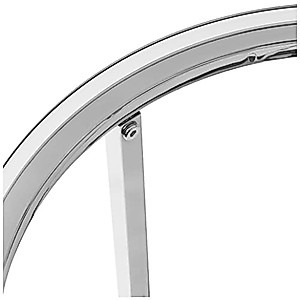 Walker Edison Cora Modern Glass Top Round Accent Table with X Base, 16 Inch, Glass and Chrome