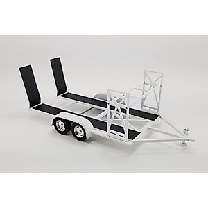 ModelToyCars Tandem Car Trailer with Tire Rack, White - Acme 18984-1/18 Scale Diecast Accessory