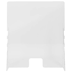 Flash Furniture Clear Freestanding Portable Protective Acrylic Sneeze Guard Plastic Panel Partition Shield for Cashier, Desk, Counter and Reception