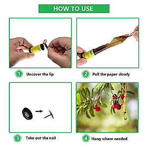 20 Pack Fly Traps for Indoors Outdoor, Effective Paper Catcher Strips, Fruit Fly Traps, Sticky Glue Hanging Tape Killer Ribbon