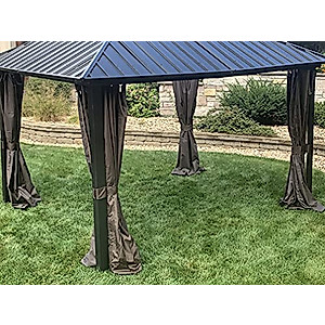 Universal Privacy Curtains for 12'x16' Gazebo by Outdoor Casual - Fits Sambra, Concord, Edison and More