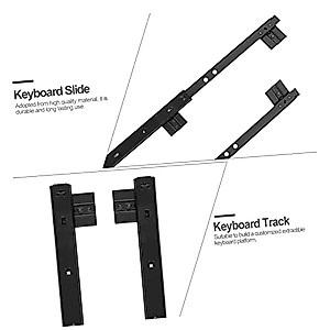 STOBOK 3 Pairs Keyboard Rails Under Desk Keyboard Tray Slide Out Keyboard Tray Under Desk Sliding Keyboard Hardware Carassosories Computer Desk Accessories Desk Tray Drawer-Design Rack