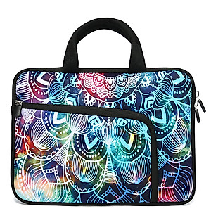 14 15 15.4 15.6 Inch Laptop Handle Bag Computer Protective Case Sleeve Neoprene Cover Compatible with MacBook Pro 15" 15.6" Dell Lenovo HP Asus Acer Sony Toshiba Chromebook Notebook (Mandala Arts)