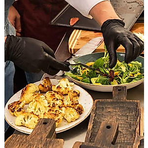 Soft Disposable Black Vinyl Gloves - 100 Pack 3 Mil Powder Free Black Disposable Gloves - Cooking Gloves Disposable Food Safe – Gloves for Cooking, Latex Free (Medium - Pack of 100)