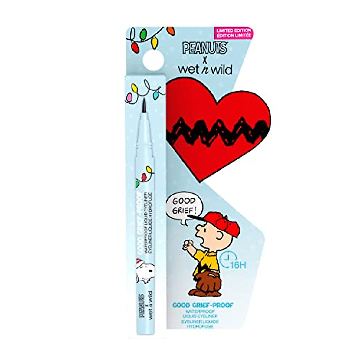 Wet n Wild Peanut Collection Good Grief-Proof Waterproof Liquid Eyeliner Ultra Black, 0.02 pounds