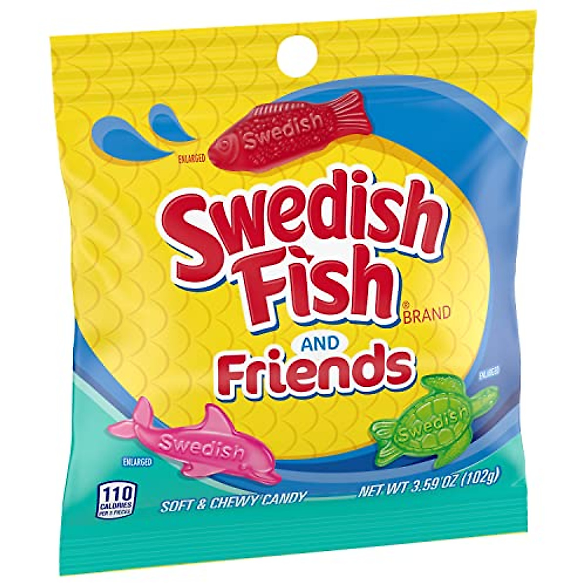 SWEDISH FISH and Friends Soft & Chewy Candy, 12-3.59 oz Bags