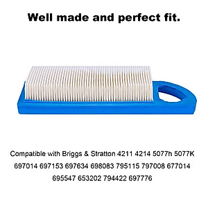 ZLKSKER 2 Pack 698083 Lawn Mower Air Filter Replacement for B&S 697014 697153 697634 698083 795115 797008 GY20573 Air Cleaner