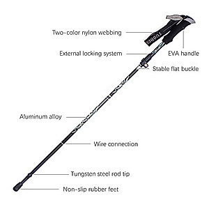 Kelendle Collapsible Trekking Pole Aluminum Ultralight Travel Trekking Hiking Pole for Men and Women Purple