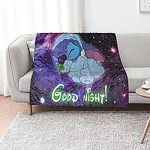 Goodnight Stitch Blanket for Kids Gifts Lightweight Soft Warm Throw Blankets for Living Room Bed Couch Sofa in 50x60in