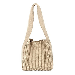 Oweisong Women’s Handmade Crocheted Tote Bags Aesthetic Hobo Bag Large Shopping Shoulder Handbag Knitted Woven Purse
