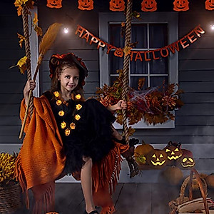 Woanger 24 Pack Halloween LED Lantern Necklace Bulk, 39 Inch Light Up Halloween Lantern Necklace, Halloween Party Favors Supplies, Halloween Accessories for Kids Adults(Skull)