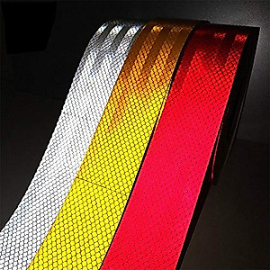 AISEY 2" X 30ft Reflective Tape White Outdoor High Vis Conspicuity Safety Tape, Reflector Tape Trailer Waterproof
