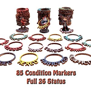 Dungeon & Dragons Condition Markers DND Status Rings for Miniatures, Byhoo 85 Pcs Color Coded Tabletop Gaming Markers RPG Tracking Accessories Great DM Tool for Spells, Magic Hexes, Effects & Traps