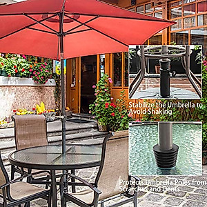 Pelopy 4 Pieces Umbrella Cone Wedge and Table Umbrella Hole Ring and Cap Set for Outdoor Patio Umbrella, Fits Umbrella Poles Up to 1.5 Inch in Diameter or Smaller (Black Black)