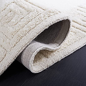 SAFAVIEH Metro Collection Area Rug - 8' x 10', Ivory, Handmade Greek Key Border Wool, Ideal for High Traffic Areas in Living Room, Bedroom (MET276A)