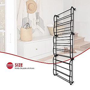 Home Basics OTD 36 Pair Shoe Rack, Black