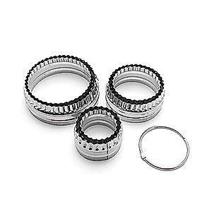 SurgeHai Fluted Cookie Cutters- Round Biscuit Cutters Set of 6 Pieces, Double Sided Fluted and Plain Edge Cookie Cutters, Stainless Steel