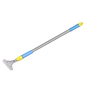 uxcell 49" Adjustable Floor Scraper Flooring Removal Tool with Long Steel Handle for Window Paint Glass Wall
