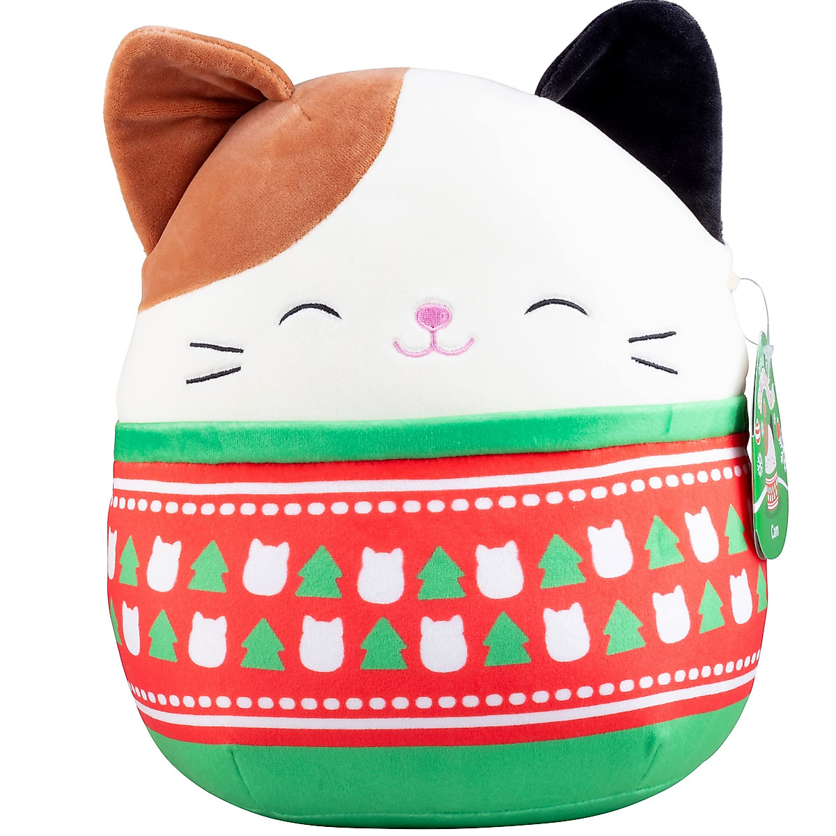 Squishmallows Original 10-Inch Cam The Cat - Official Jazwares Christmas Plush - Collectible Soft & Squishy Kitty Stuffed Animal Toy - Add to Your Squad - Gift for Kids, Girls & Boys