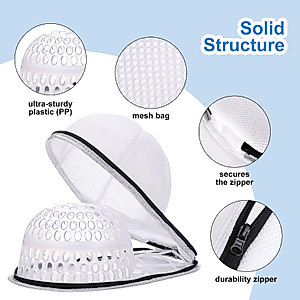 Hat Washer for Baseball Caps - 2 Pack Hat Washer for Washing Machine, Hat Cleaner, Hat Storage for Adult/Kid'S Hat Dishwasher Holder, Hat Protector Racks, Including 2 Pack Hat Bill Shaper, White