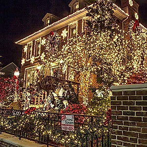 MorTime 200 LED 66 FT Solar Copper Wire String Lights, 8 Modes Waterproof Fairy String Lights for Indoor Outdoor Home Wedding Party Decoration, Warm White