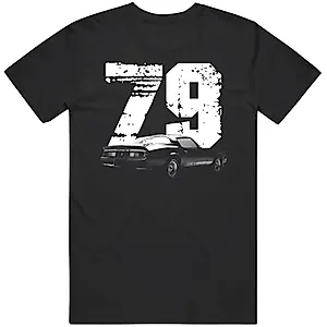 PurpleMonkeyTees 1979 Camaro Z28 Rear Three Quarter View with Year T Shirt XL Black