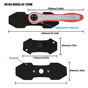Brake Caliper Press Tool and 4PCS Hangers 360 Degree Swing Ratchet Expander Wrench Car Wheel Piston Spreader for Single Twin Quad Sextuplet Piston Disc Brake Caliper