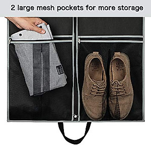 Zilink Garment Bag Suit Bags for Travel and Storage 43 inches Gusseted Suit Cover Protector for with 2 Large Pockets and 2 Carry Handles for Suit Coat, Dress, Set of 2