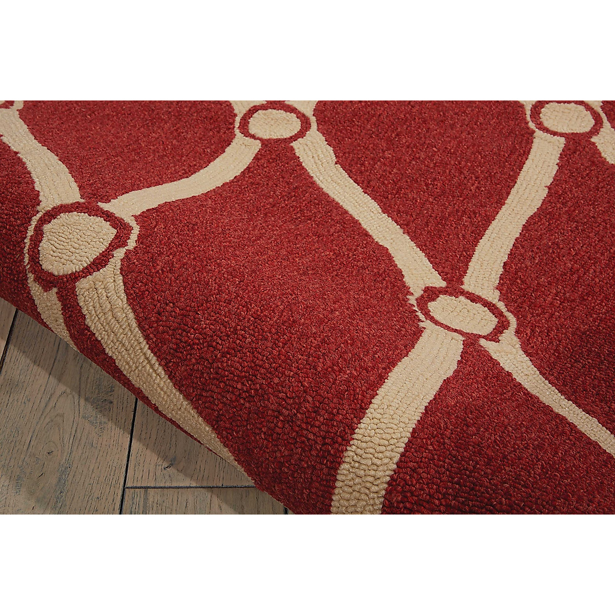 Nourison Portico Indoor/Outdoor Red 8' x 10'6" Area-Rug, Easy-Cleaning, Non Shedding, Bed Room, Living Room, Dining Room, Backyard, Deck, Patio (8x11)
