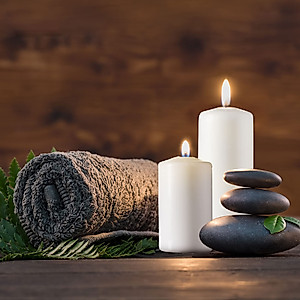 SPAAS White Pillar Candles - 9 Pack | 6 Inch Large White Dripless Pillar Candles | Long Burning Unscented Pillar Candles for Home Décor, Memorial, Vigil, Parties, Wedding, Decorative Lantern