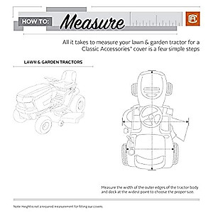 Classic Accessories StormPro Waterproof Heavy-Duty Tractor Cover, Fits tractors with decks up to 62"