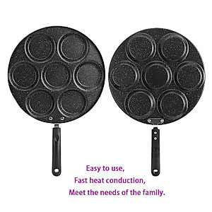 CHENJIEUS Home Kitchen Breakfast Omelette Pan, 7-hole Egg Frying Pan Non-stick Pancake Mold, Easy To Clean, Lazy Pan Provides All-in-one Breakfast.