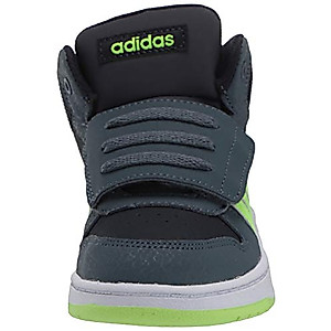 adidas Boy's Hoops 2.0 Mid Basketball Shoe, Ink/Green/Legacy Blue, 5.5 Little Kid