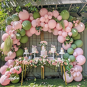 Pastel Pink Balloon Garland Kit Double Stuffed Light Pink Baby Pink Balloon Arch Different Sizes 18/12/5 Inch Latex Balloons For Baby Shower Wedding Gender Reveal Princess Birthday Party Decorations